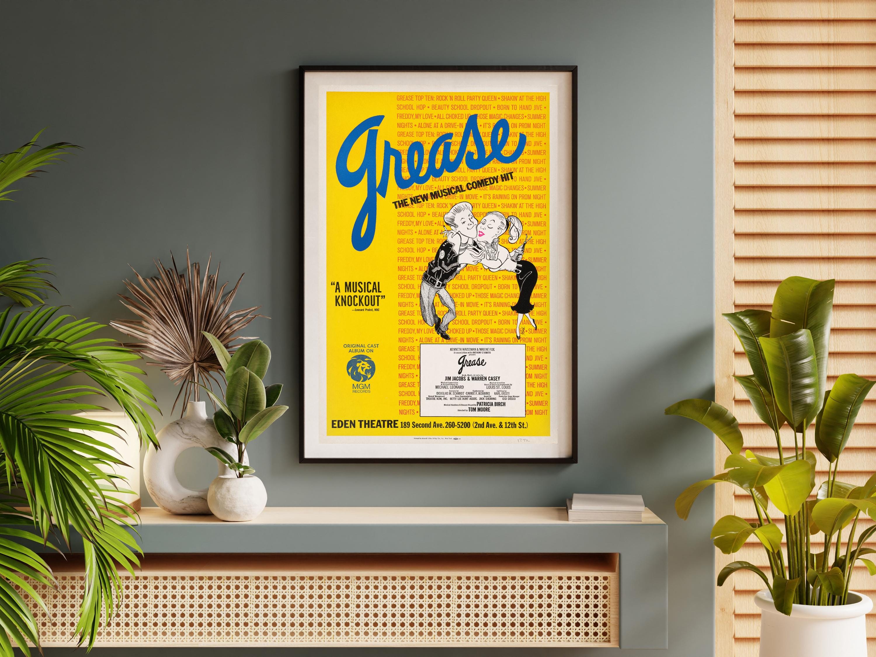 Grease Musical Broadway Poster – 1972 Retro Theater Art - Etsy