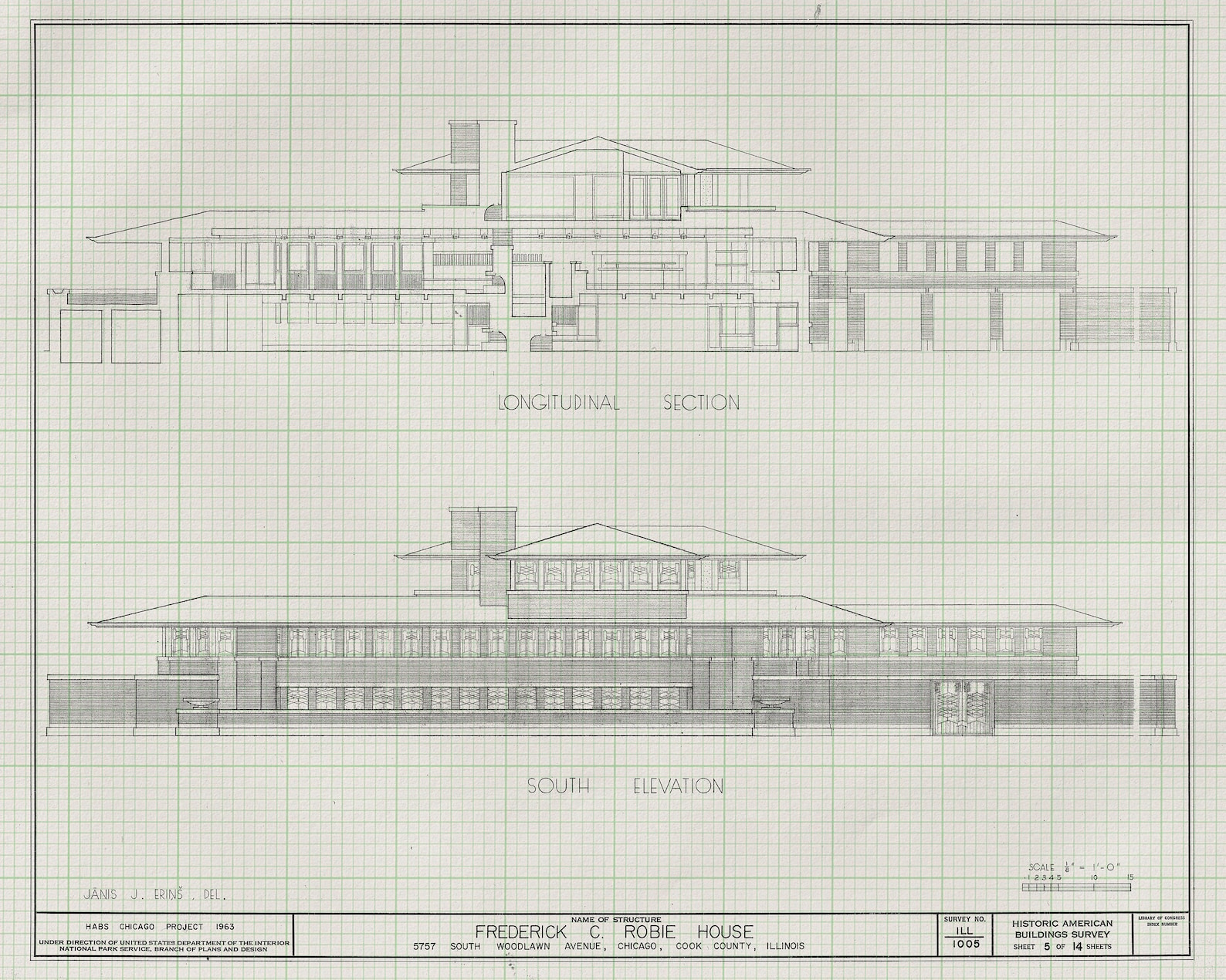 Frederick C. Robie House Drawing - Frank Lloyd Wright House Design ...