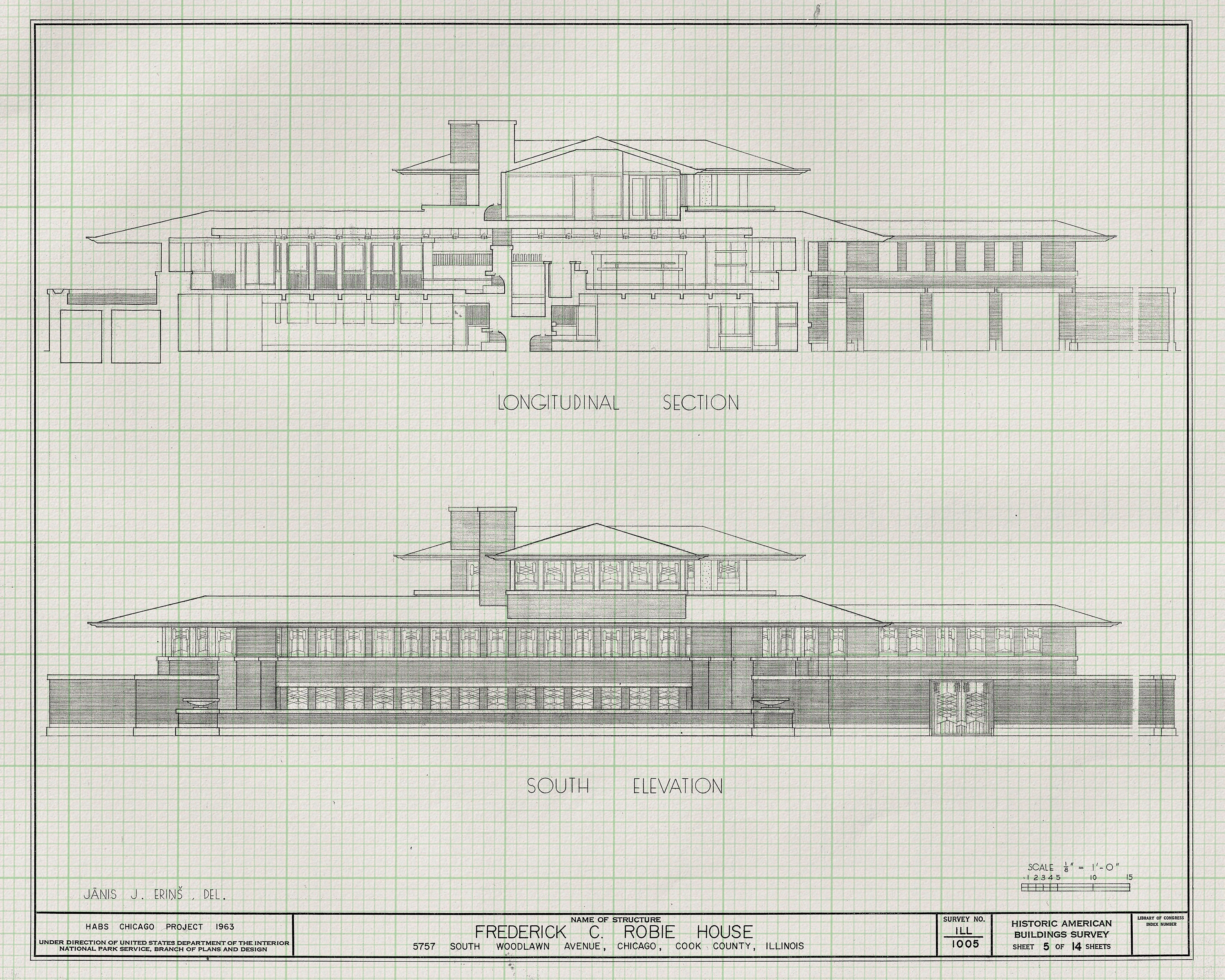 Frank Lloyd Wright Robie House Elevation