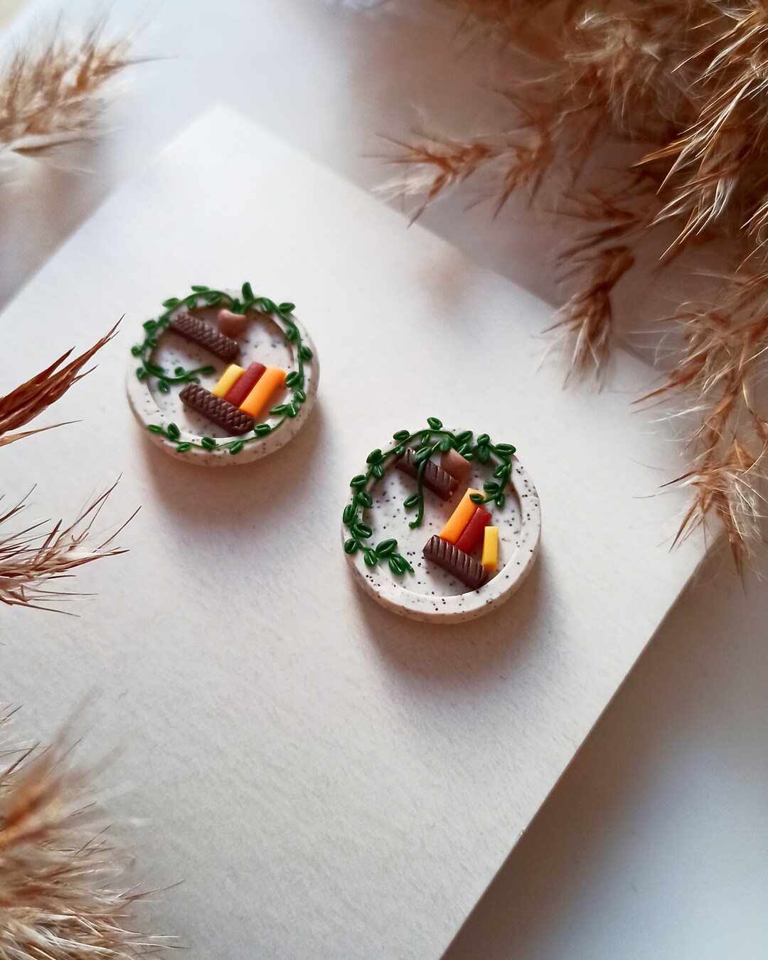 Shelf Studs Bookshelf Earrings Polymer Clay Earrings Home Decor ...