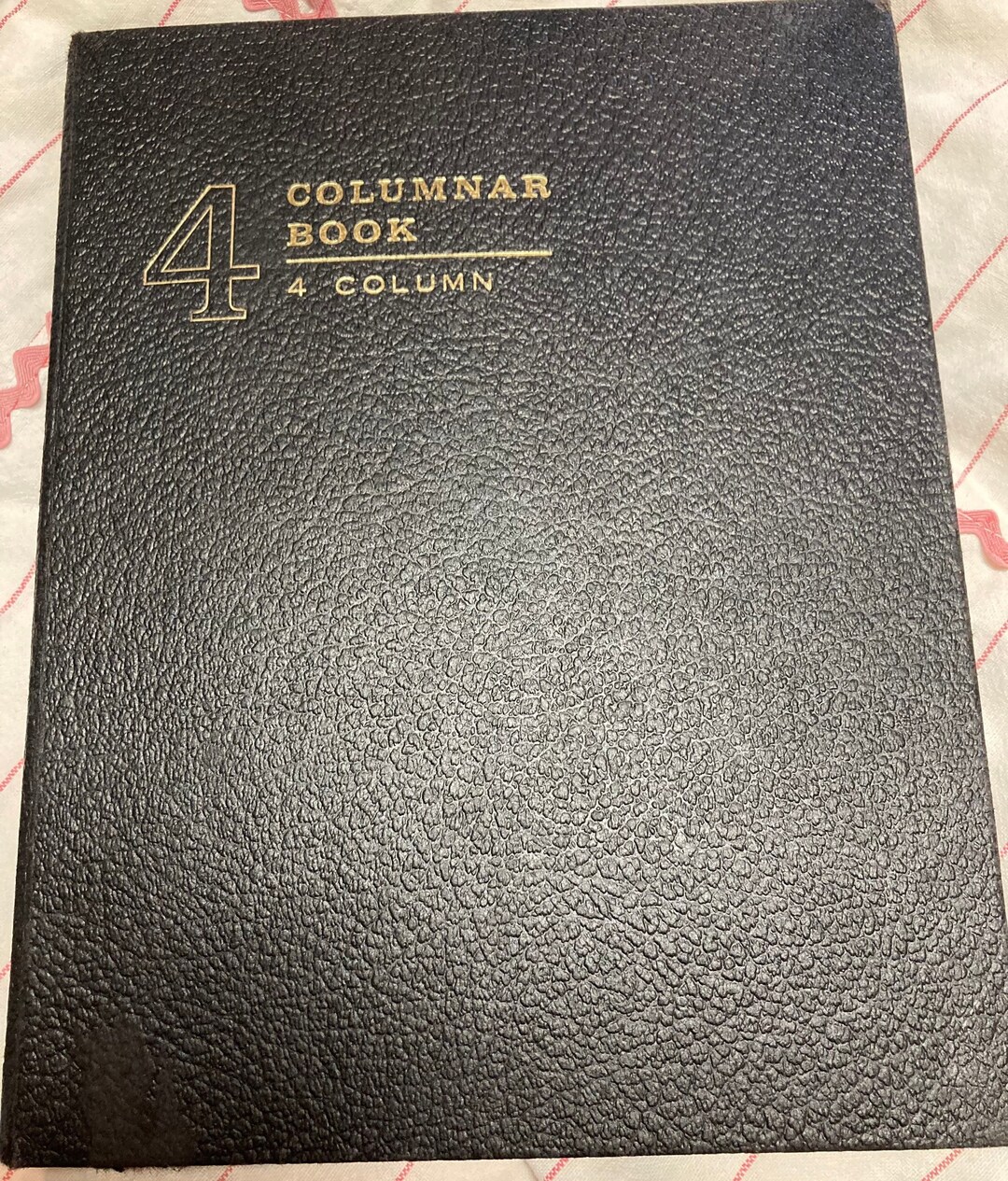 Columnar Book/4 Column/black Hard Cover/accounting Book/numbers Grid ...