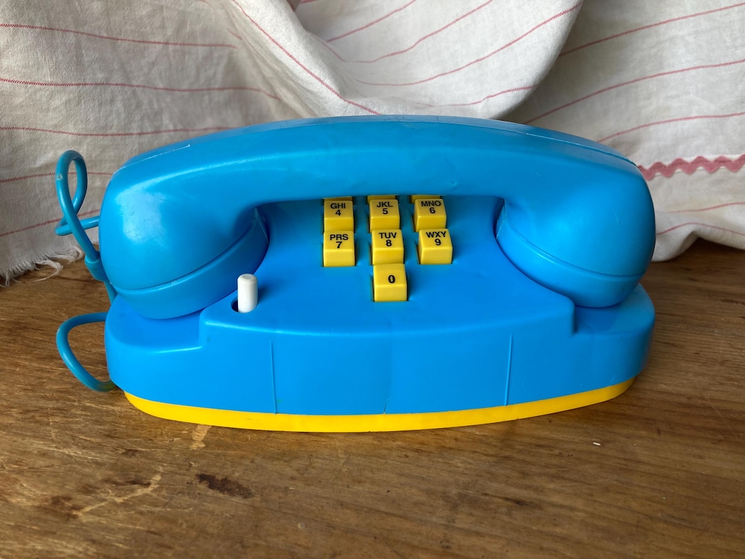 Vintage Handi-craft Talking Play Phone/blue Toy Phone/children's ...