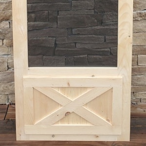 Handmade Custom Screen Door: Low Panel X Design, Cedar or Poplar - Etsy