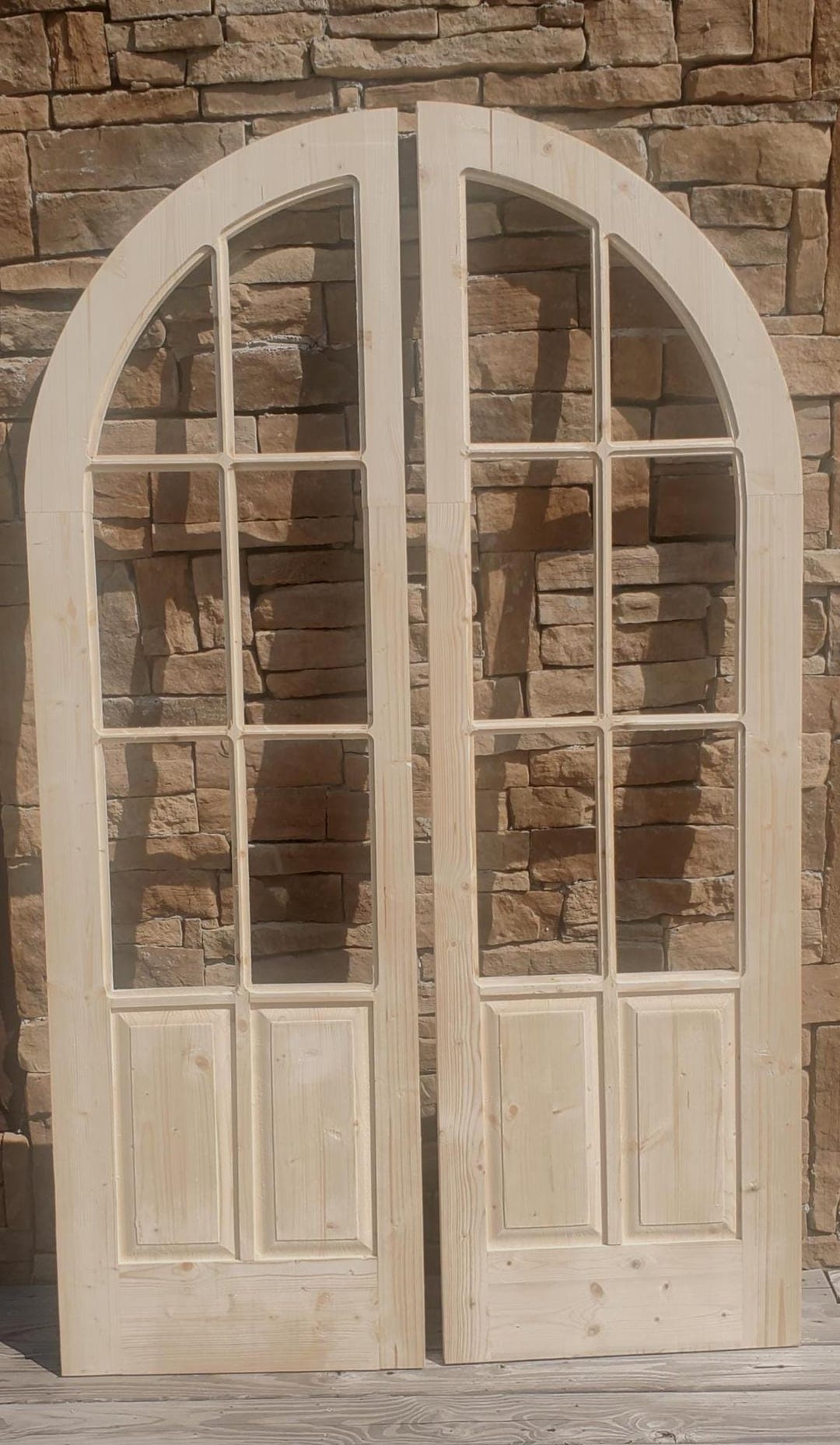 Handmade European Style, Arched French Doors - Custom Made Door Set of ...