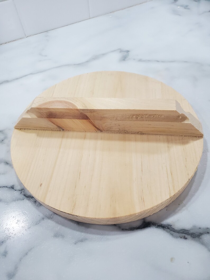 Handmade Pine Wood Round Lid With Handle - Custom Size - Etsy