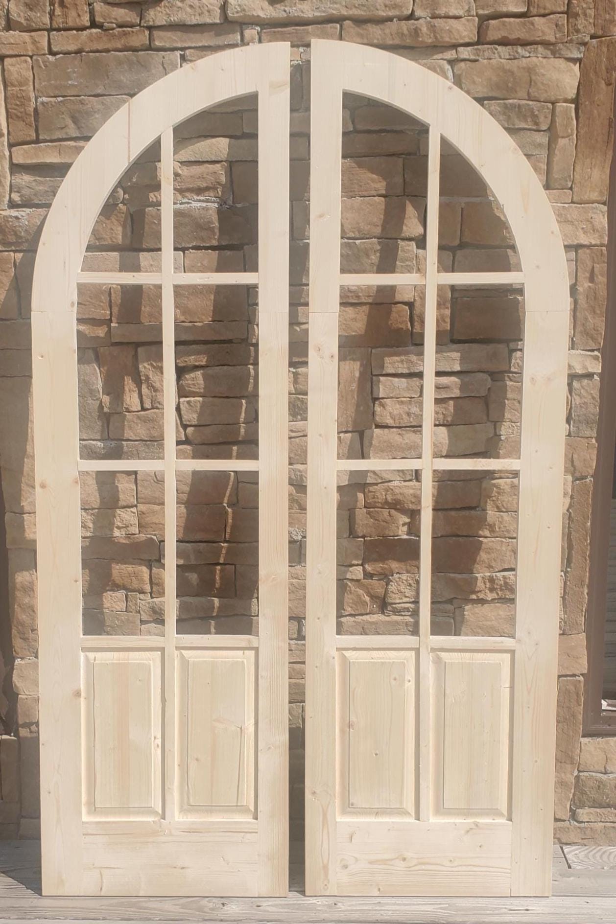 Handmade European Style, Arched French Doors - Custom Made Door Set of ...