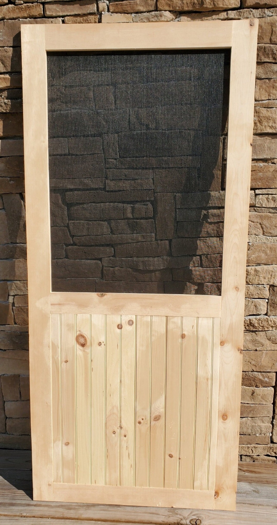Pine Screen Door, Car Siding Screen Door, Handmade Screen Door, Cabin ...
