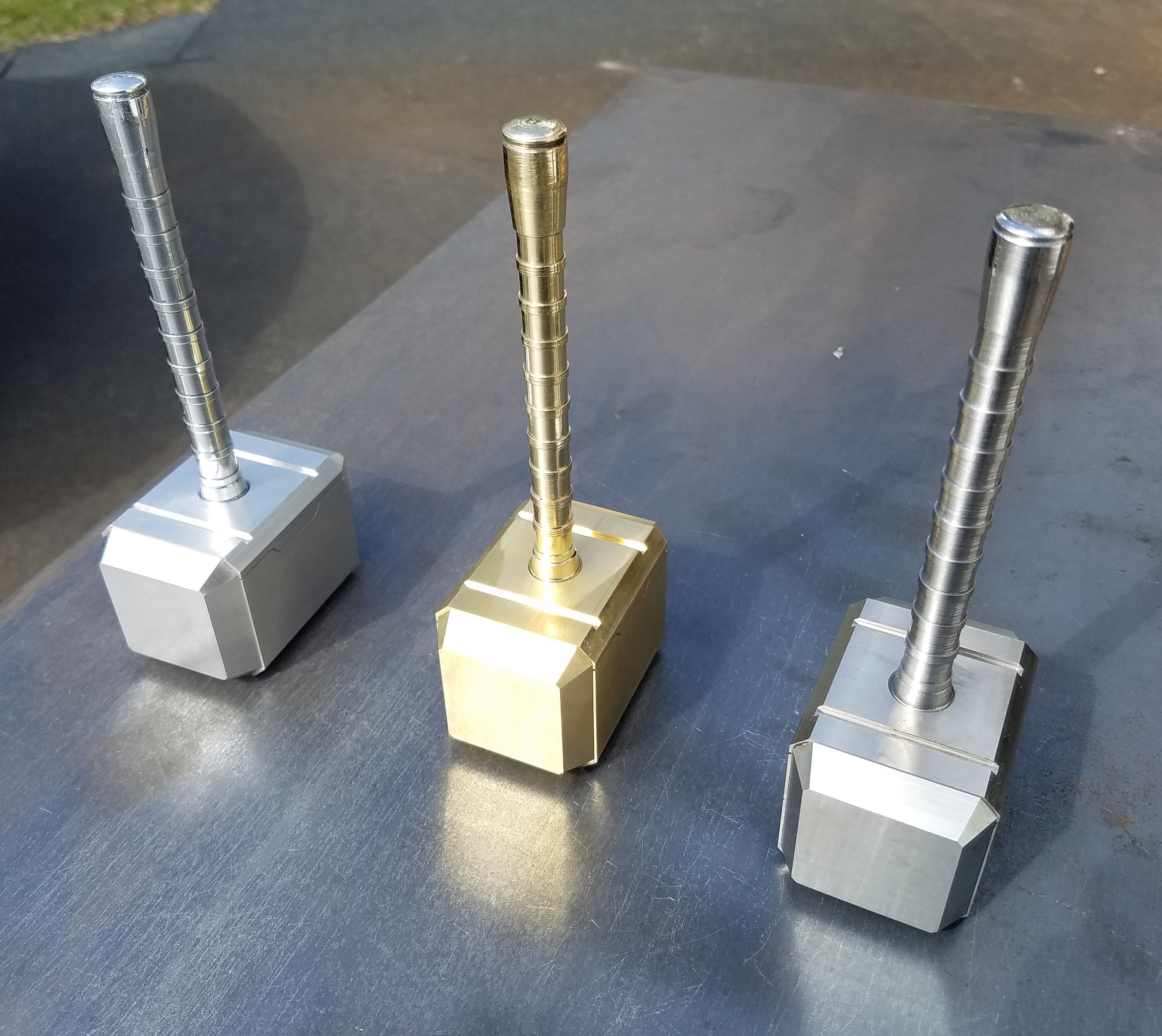 Mini-mjolnir Thor's Hammer Paperweight in Aluminum/brass/stainless ...