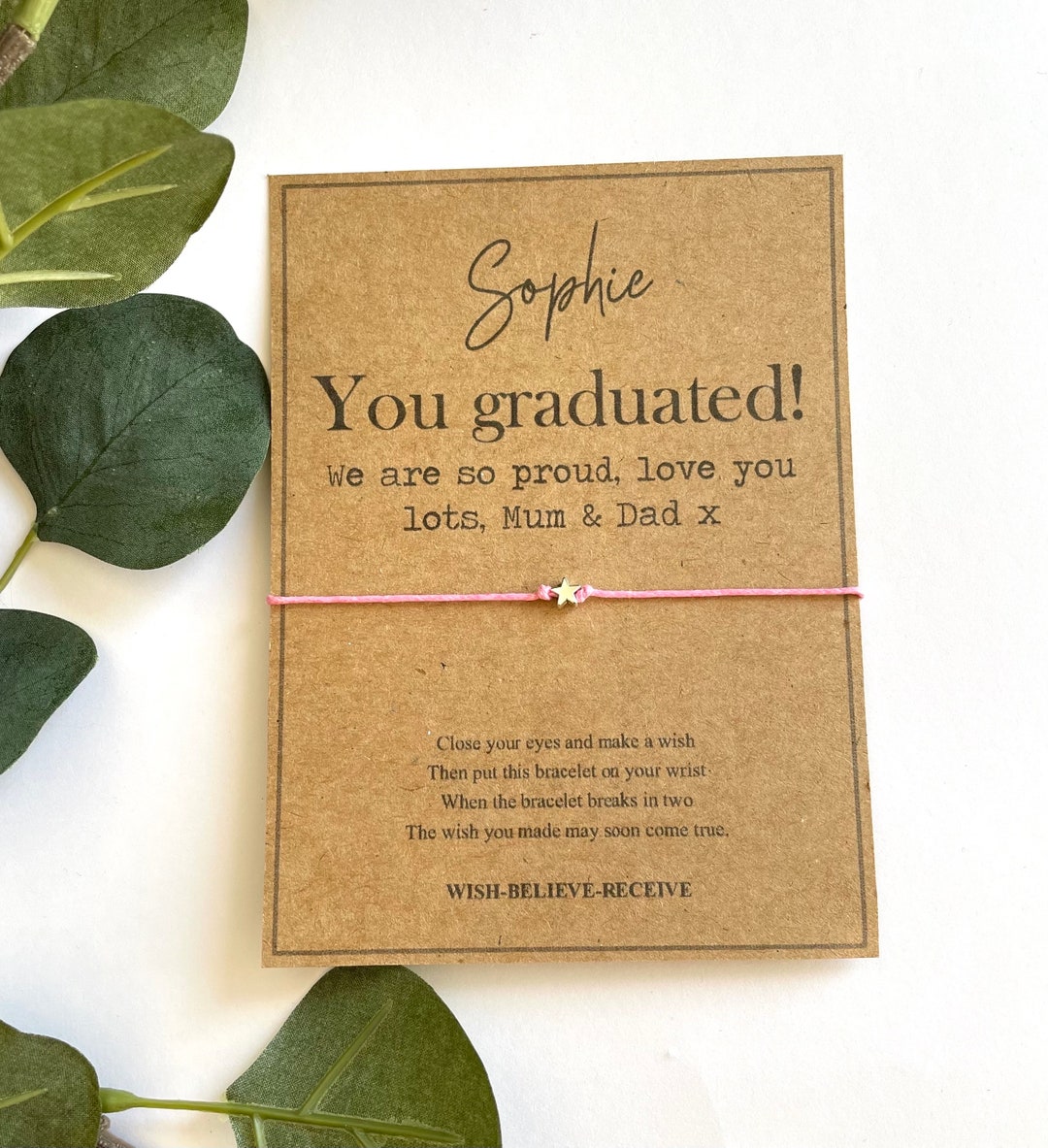 Personalised Graduation Congratulations Wish Bracelet - University - Etsy