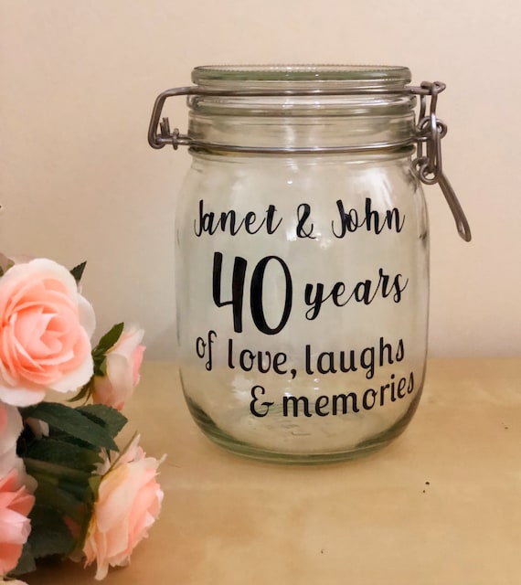 Personalised Wedding Anniversary Memory Jar 1 litre Gift | Etsy