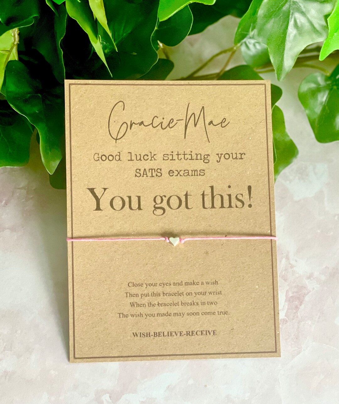 Personalised SATS Good Luck Wish Bracelet - Etsy UK