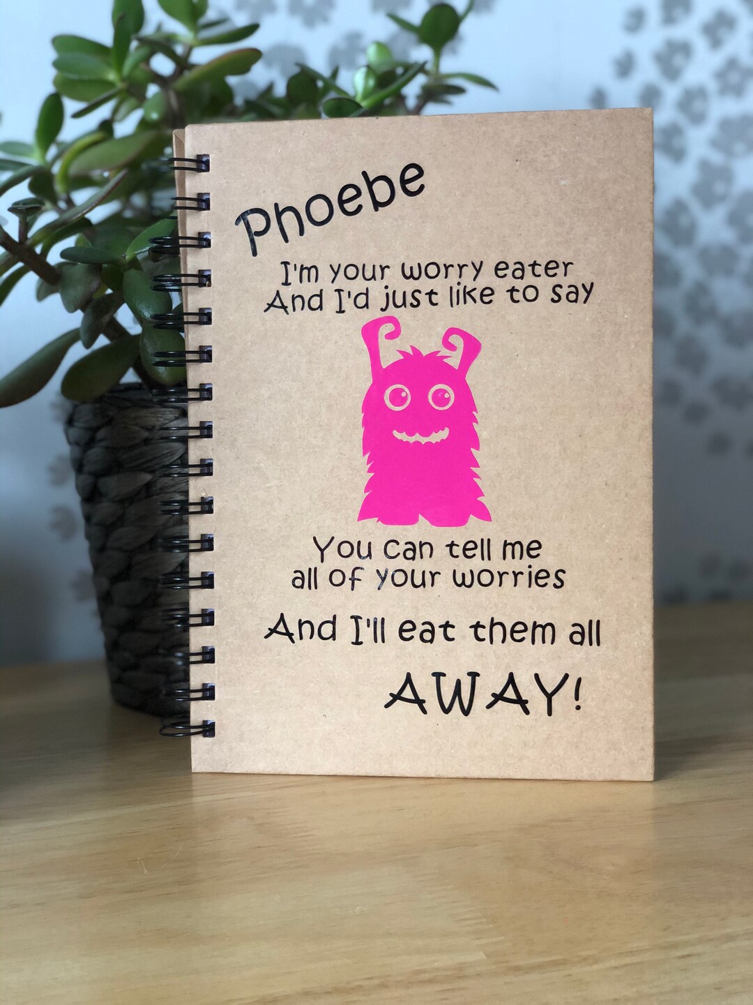 Personalised Worries Monster Notebook Journal A5 Lined - Mental Health ...