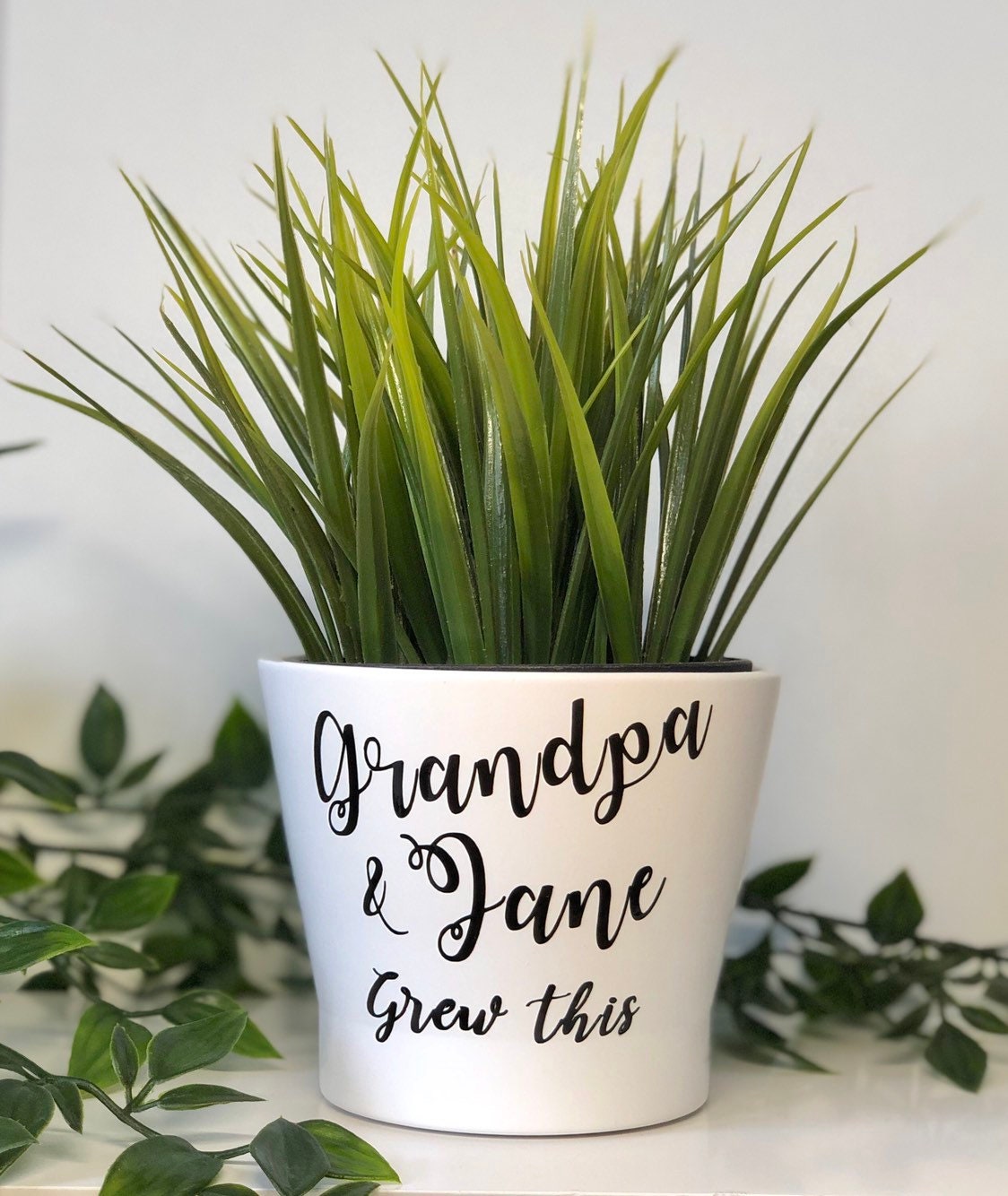 Personalised Plant Pot Planter Grandpa & Me Grew This - Grandad Gift ...