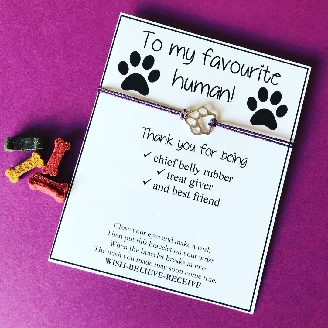 To My Favourite Human Wish Charm Bracelet - Fur Parent Dog Owner - From ...