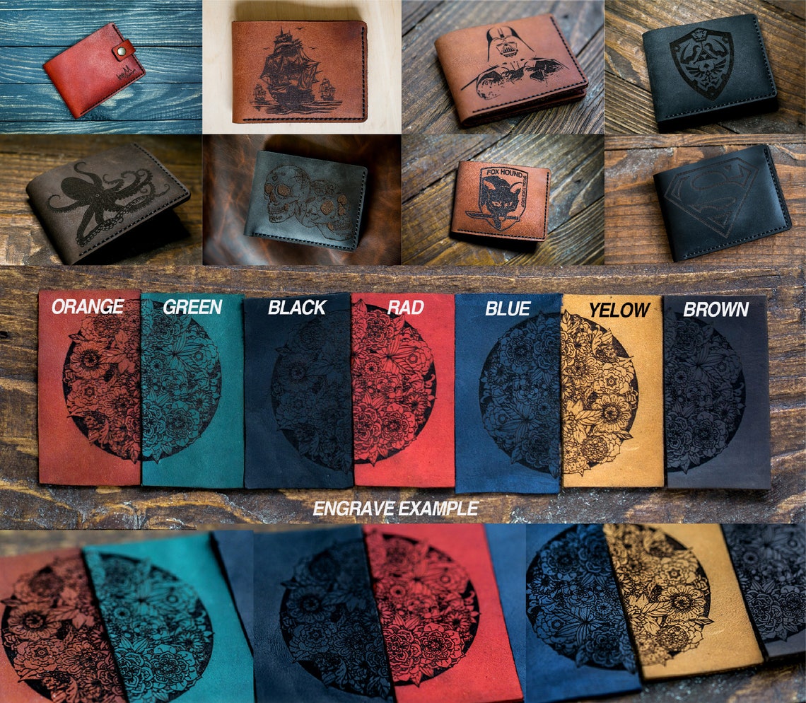 Locomotive Train Wallet Personalized Leather Mens Wallet Mens - Etsy