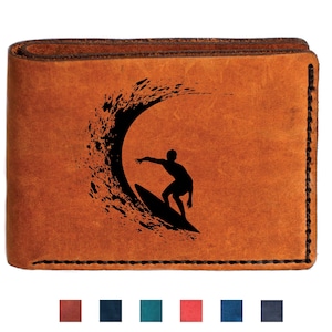 Surf Wallet Money Ocean Wallet Surfer Bifold Wawes Coins Wallet Surfer ...