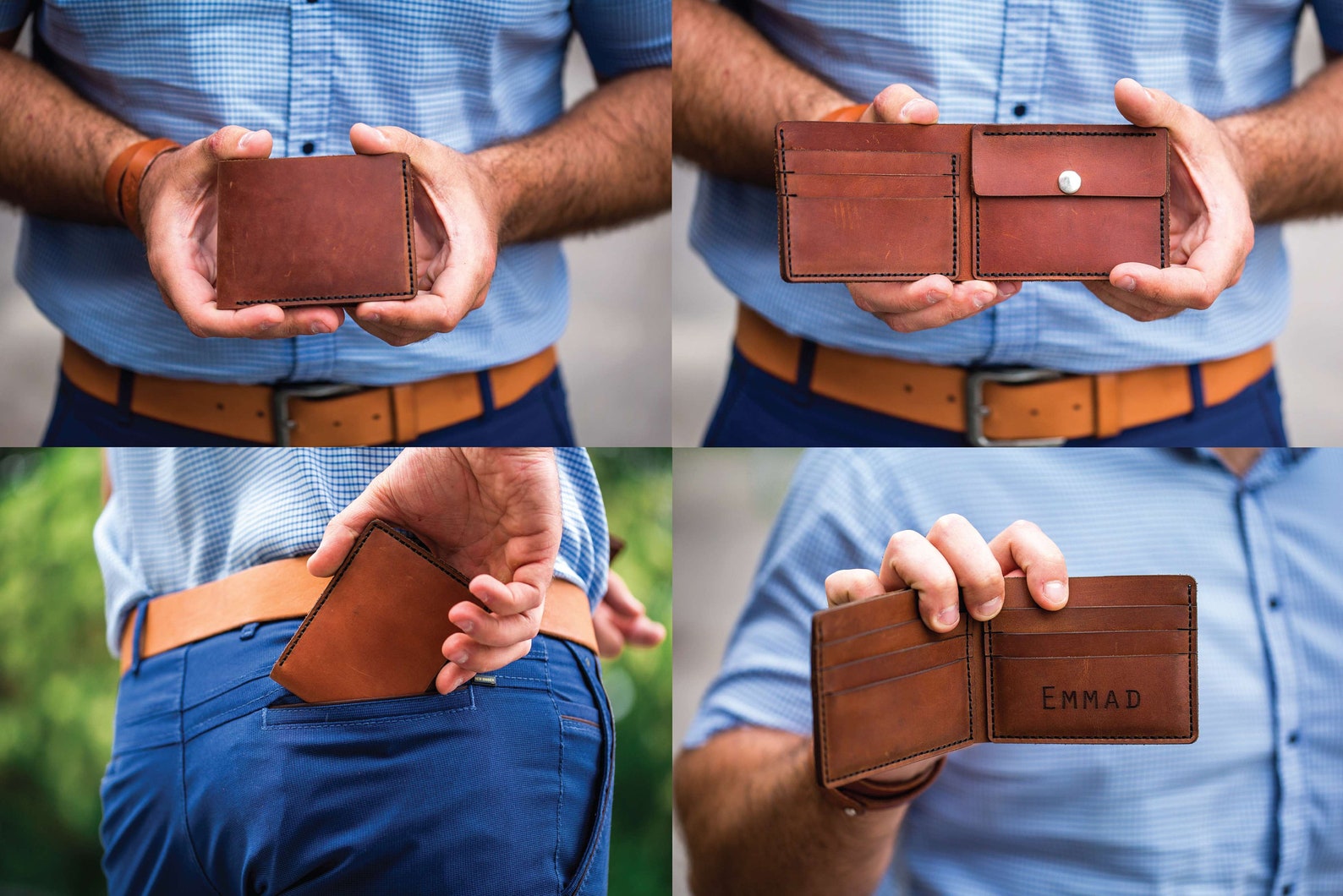 Bass Fish Bifold Men's Leather Wallet Fisherman Bifold - Etsy