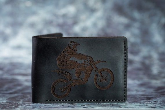 Biker Motorcycle Wallet Man Dirtbike Gift Man Bifold Motor - Etsy UK