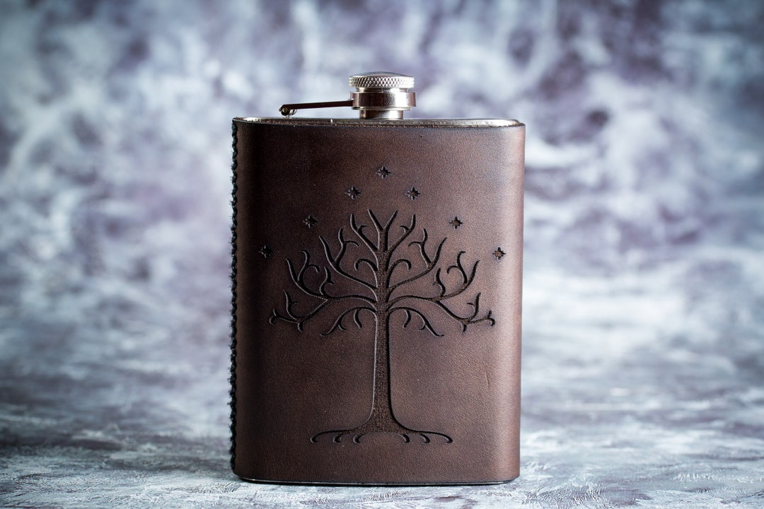 World Tree Flask Celtic Viking Pagan Talisman Flask Leather Flask ...