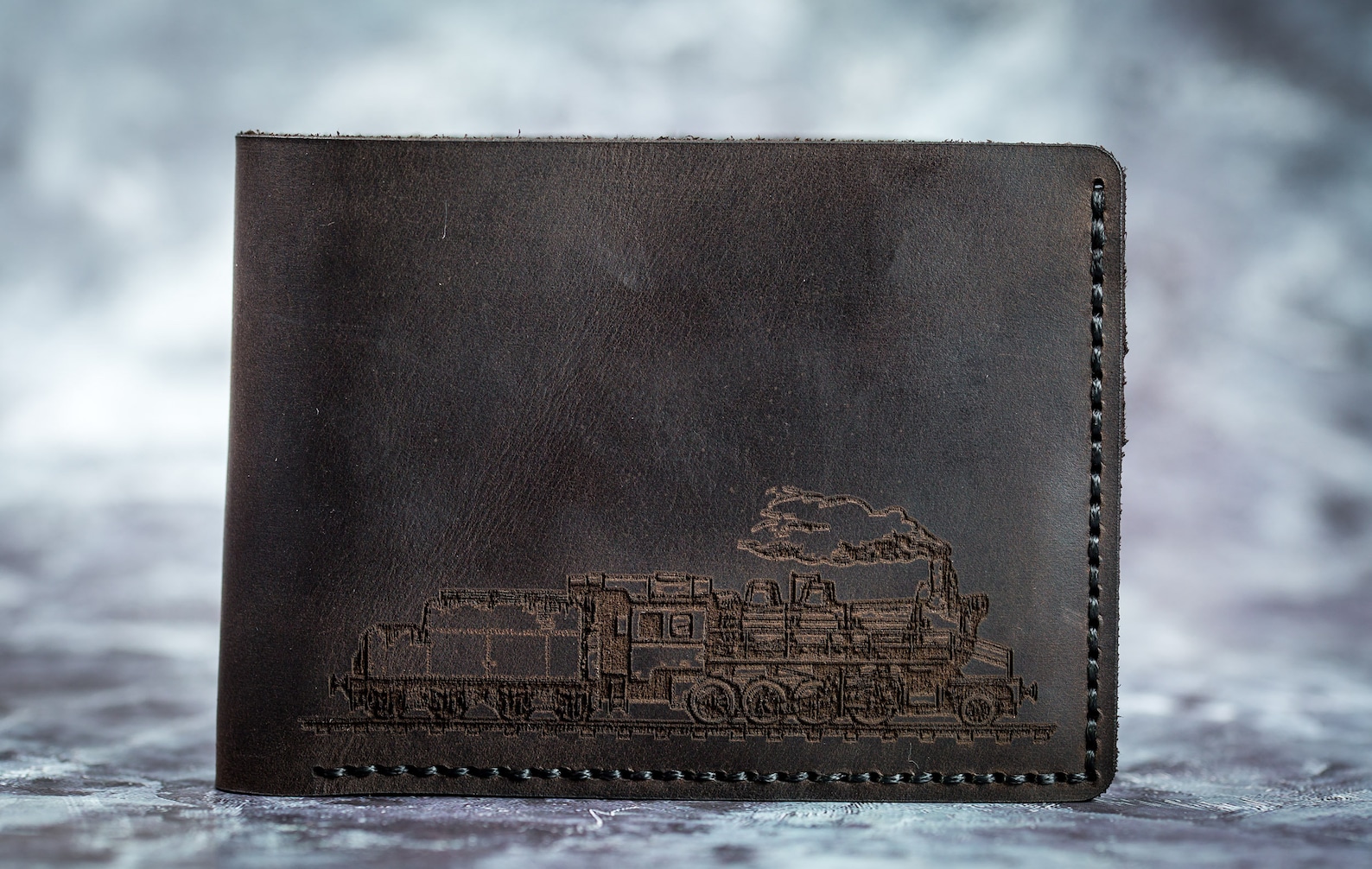 Locomotive Train Wallet Personalized Leather Mens Wallet Mens | Etsy