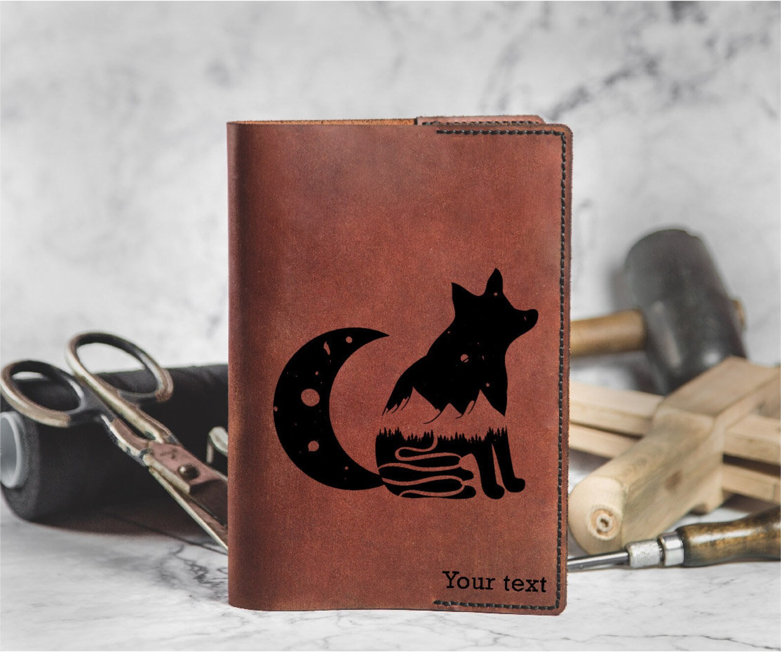 Fox Notebook Leather Cover Leather Diary Organizer Fox Nature | Etsy