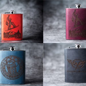Octopus 8oz Kraken Flask Leather Wrapped Flask Groomsman Octopus Attack ...