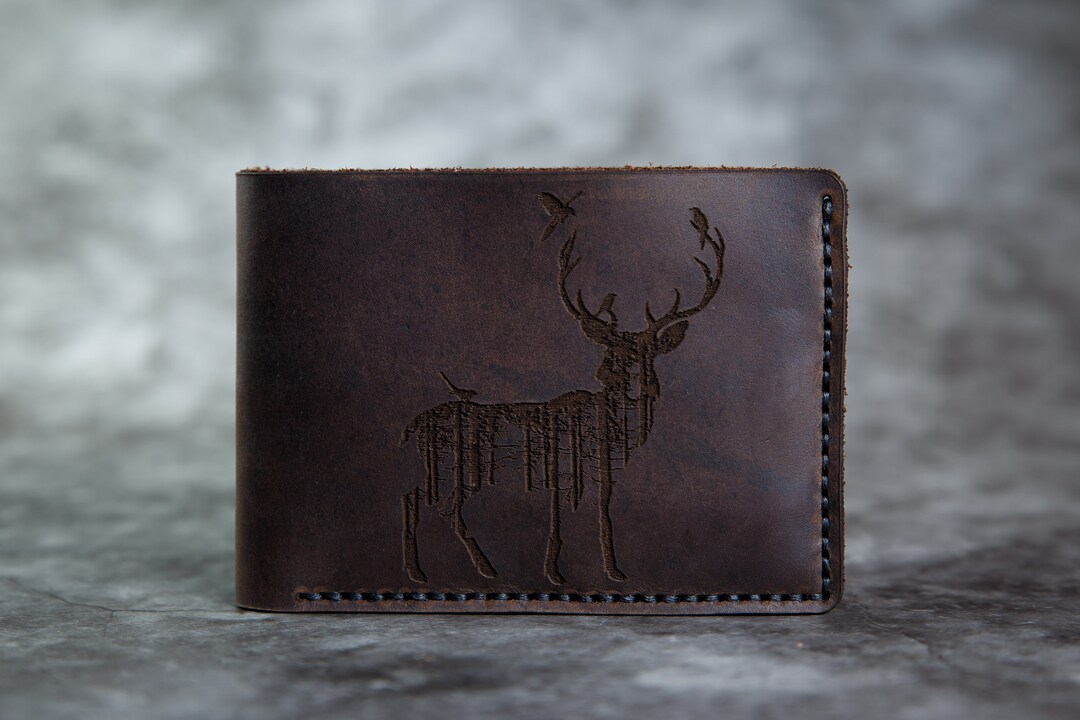 Deer Mans Wallet Money Wallet Deer Hunter Purse Custom Wallet Father ...