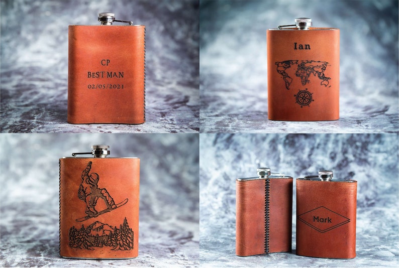 Pirate Flask 8oz Pirate Ship Flask Leather Wrapped Flask - Etsy