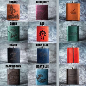 Octopus 8oz Kraken Flask Leather Wrapped Flask Groomsman Octopus Attack ...