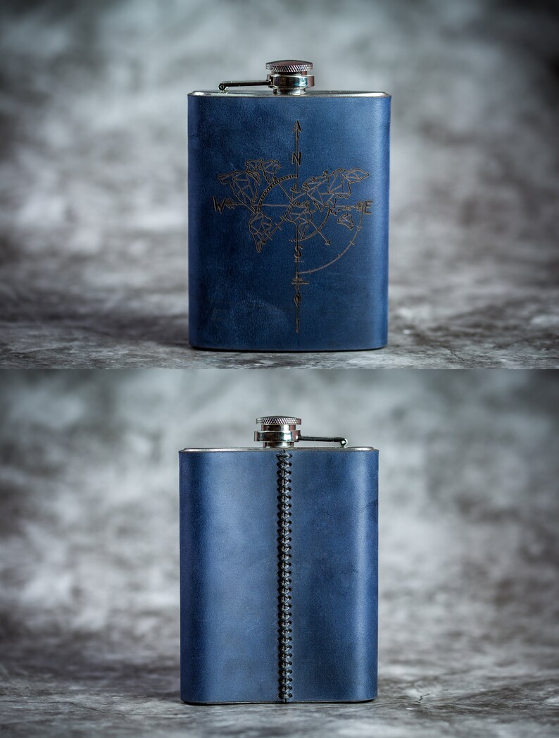 Octopus 8oz Kraken Flask Leather Wrapped Flask Groomsman | Etsy