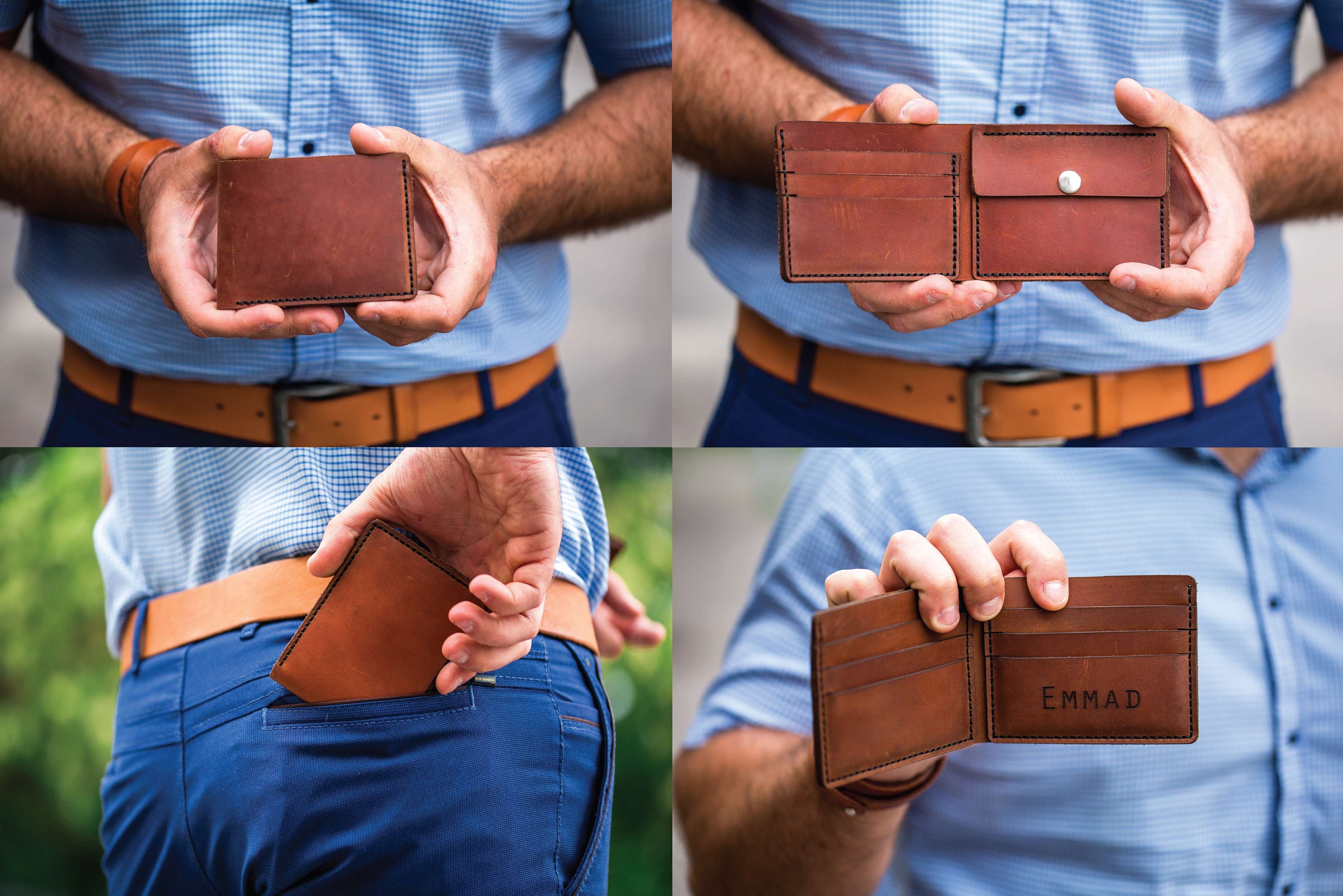 Deer Mans Wallet Money Wallet Deer Hunter Purse Custom Wallet Father ...