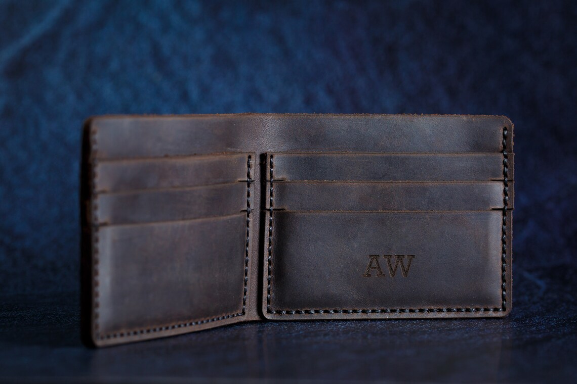 Wolf Leather Mens Wallet, Wolf Coins Custom Personalized Wallet, Wolf ...