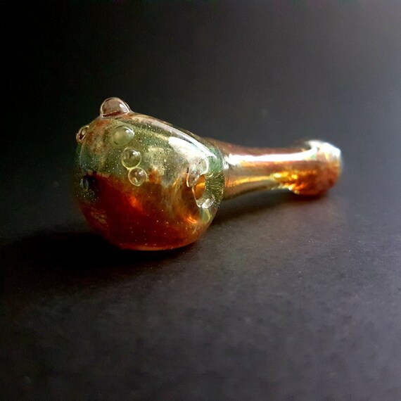 Small Glass Pipe Sparkle Inside Out Colored // Cannabis Pipe | Etsy