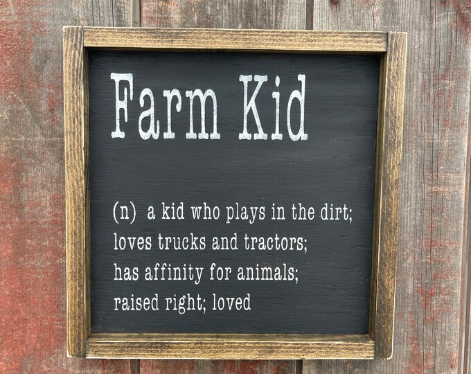 Farm Kid Wooden Farmhouse Sign, Farm Kid Sign, Farm Decor, Kid Decor ...