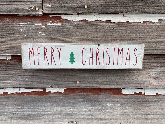 Rustic Wooden Merry Christmas Sign | Etsy