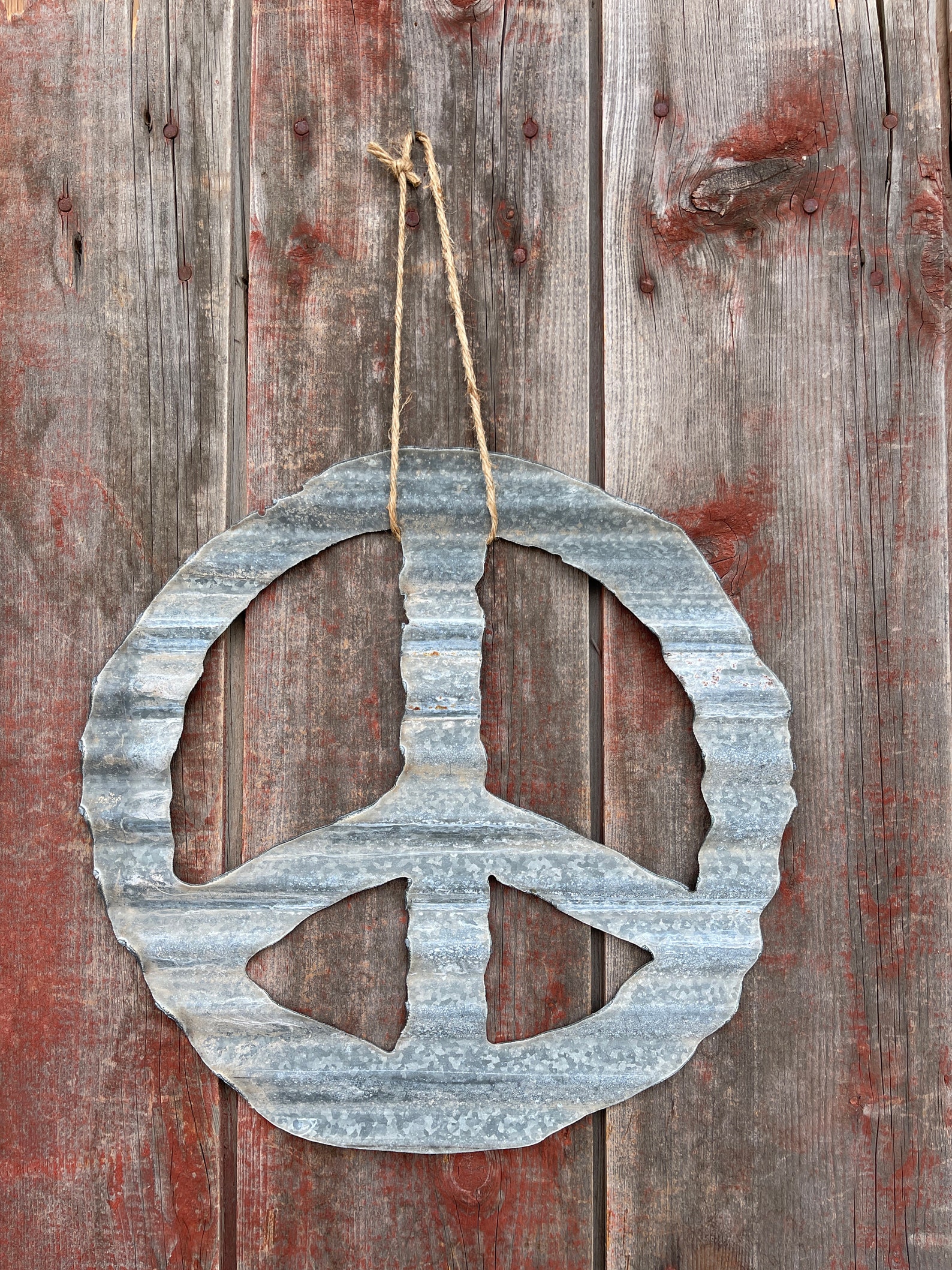 Rustic Barn Tin Peace Sign Rustic Peace Sign Barn Tin Decor | Etsy