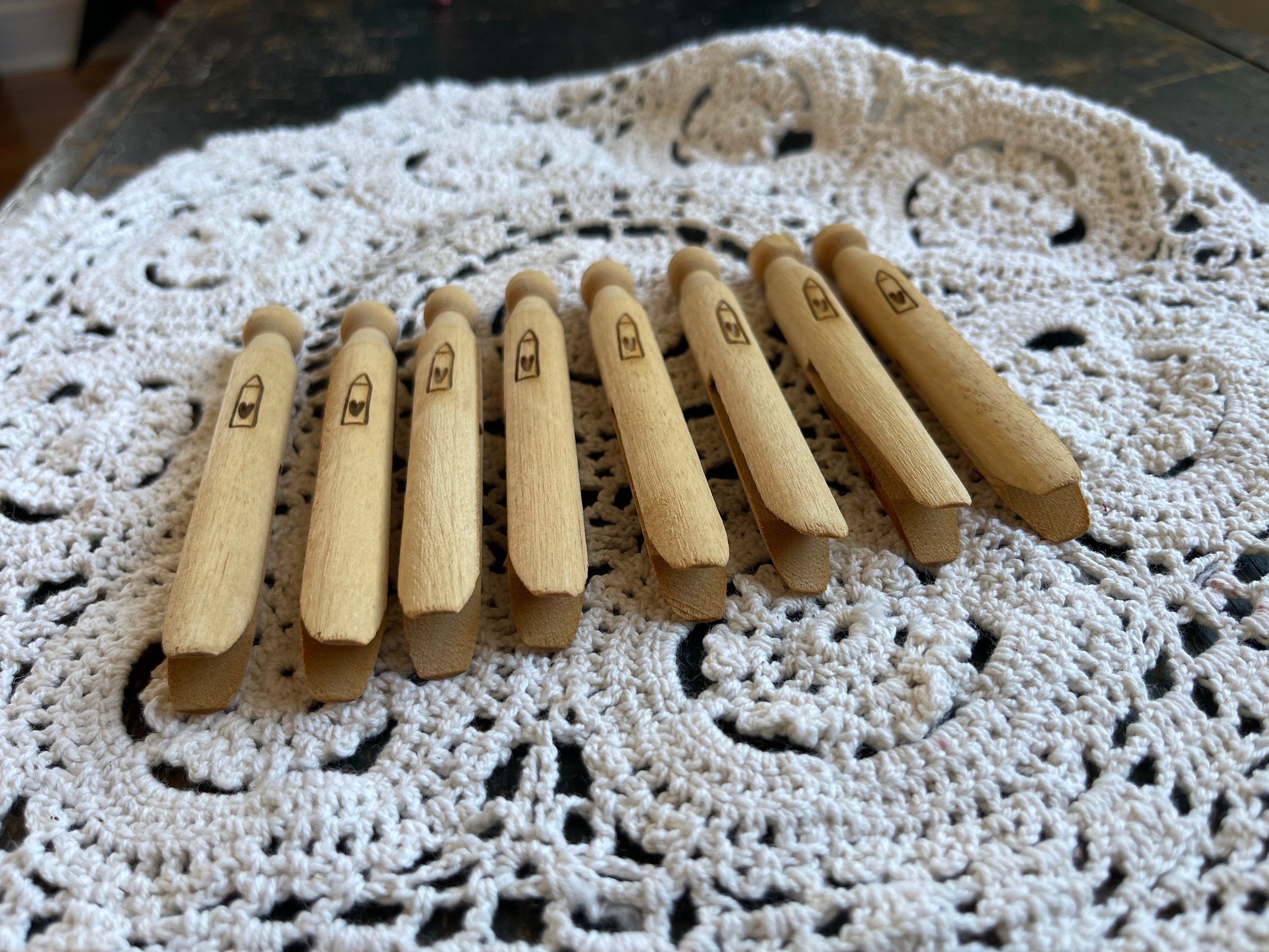 Vintage Inspired Clothespins With Cloth Ribbon Set of Eight - Etsy