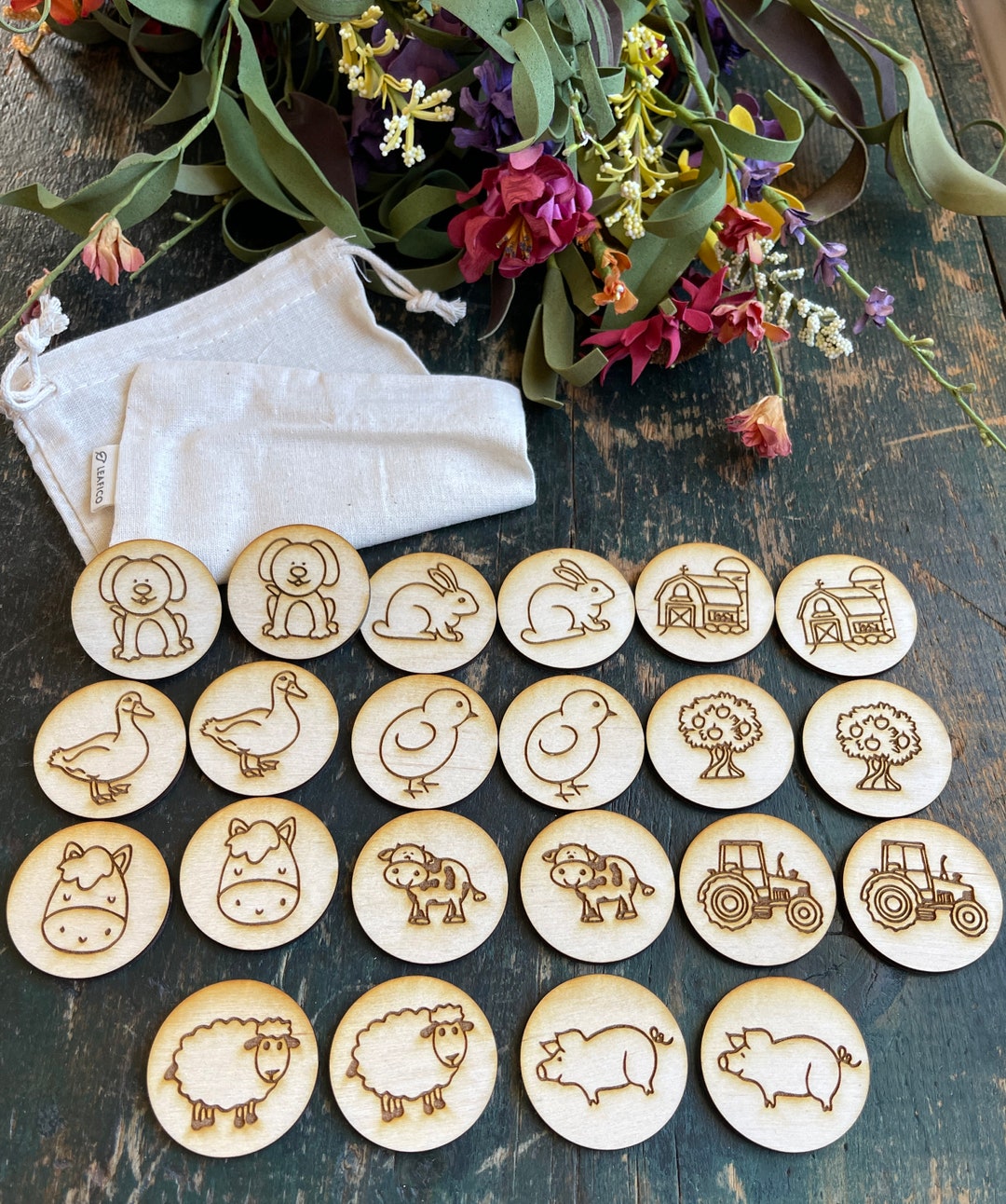 Fun Farmyard Memory Matching Game, Farmyard Matching Game, Travel Game ...