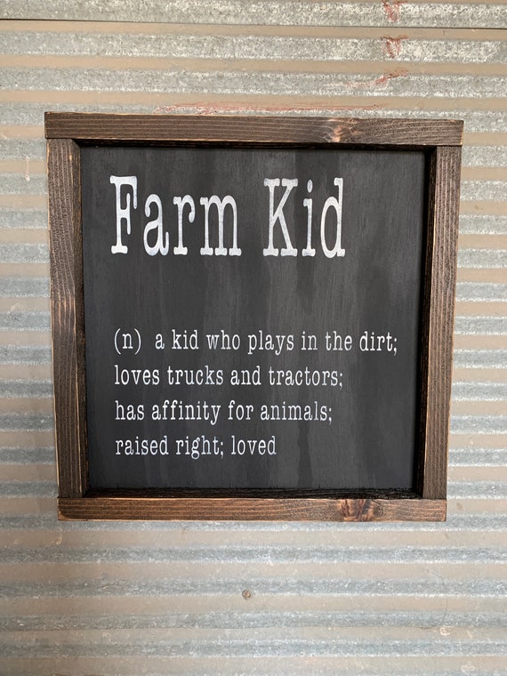 Farm Kid Wooden Farmhouse Sign Farm Kid Sign Farm Decor Kid | Etsy