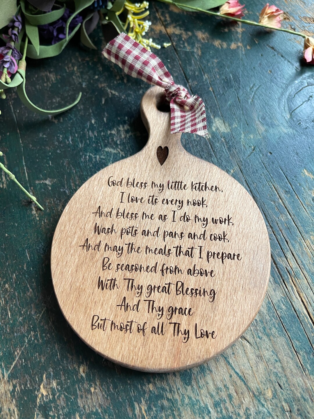 Kitchen Prayer Wooden Cutting Board, Small Kitchen Prayer Cutting Board ...