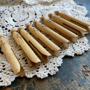 Vintage Inspired Clothespins With Cloth Ribbon Set of Eight - Etsy