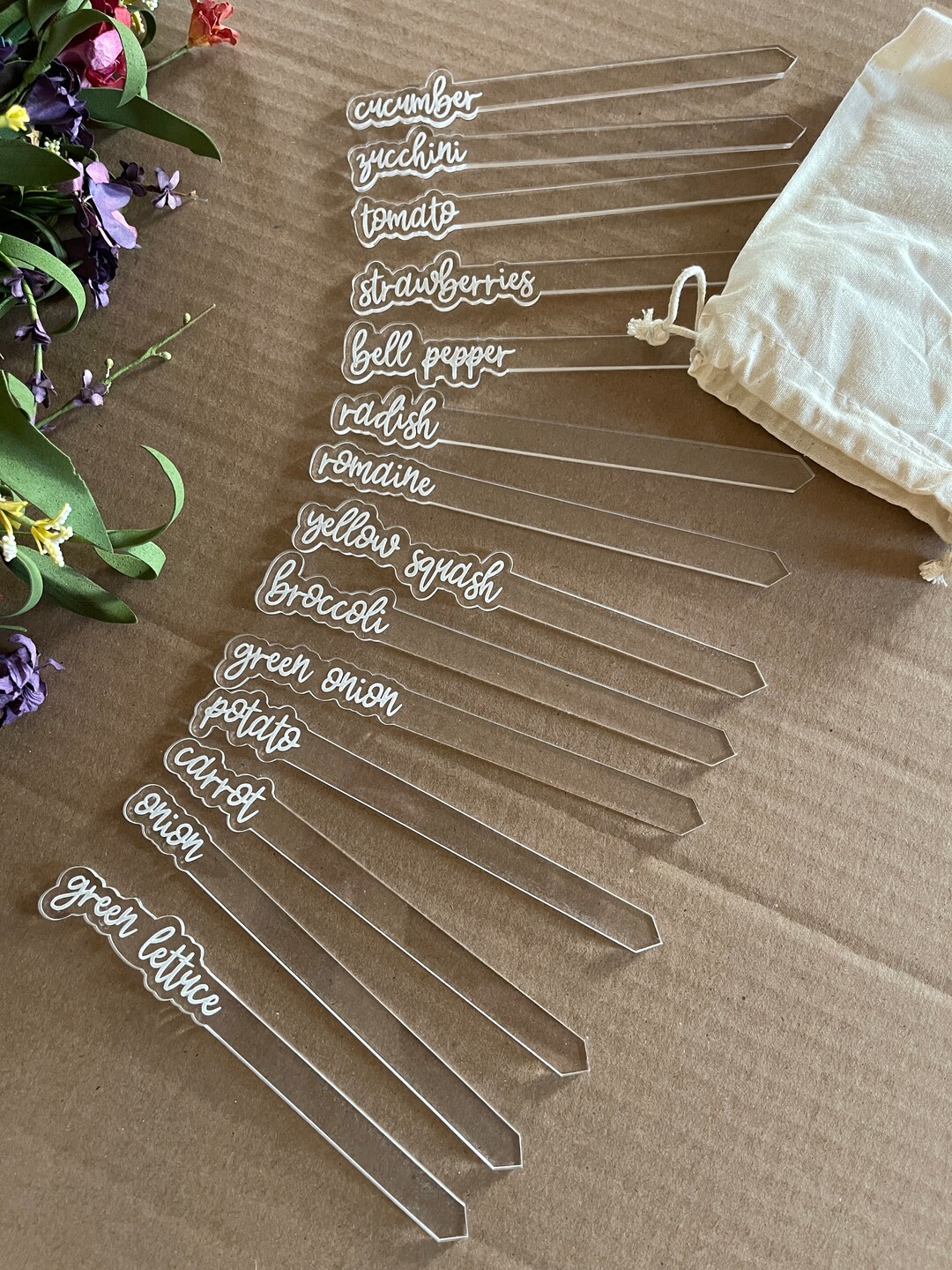 Handmade Plant Marker Set, Garden Markers Set of 14, Plant Markers ...