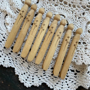 Vintage Inspired Clothespins With Cloth Ribbon Set of Eight - Etsy
