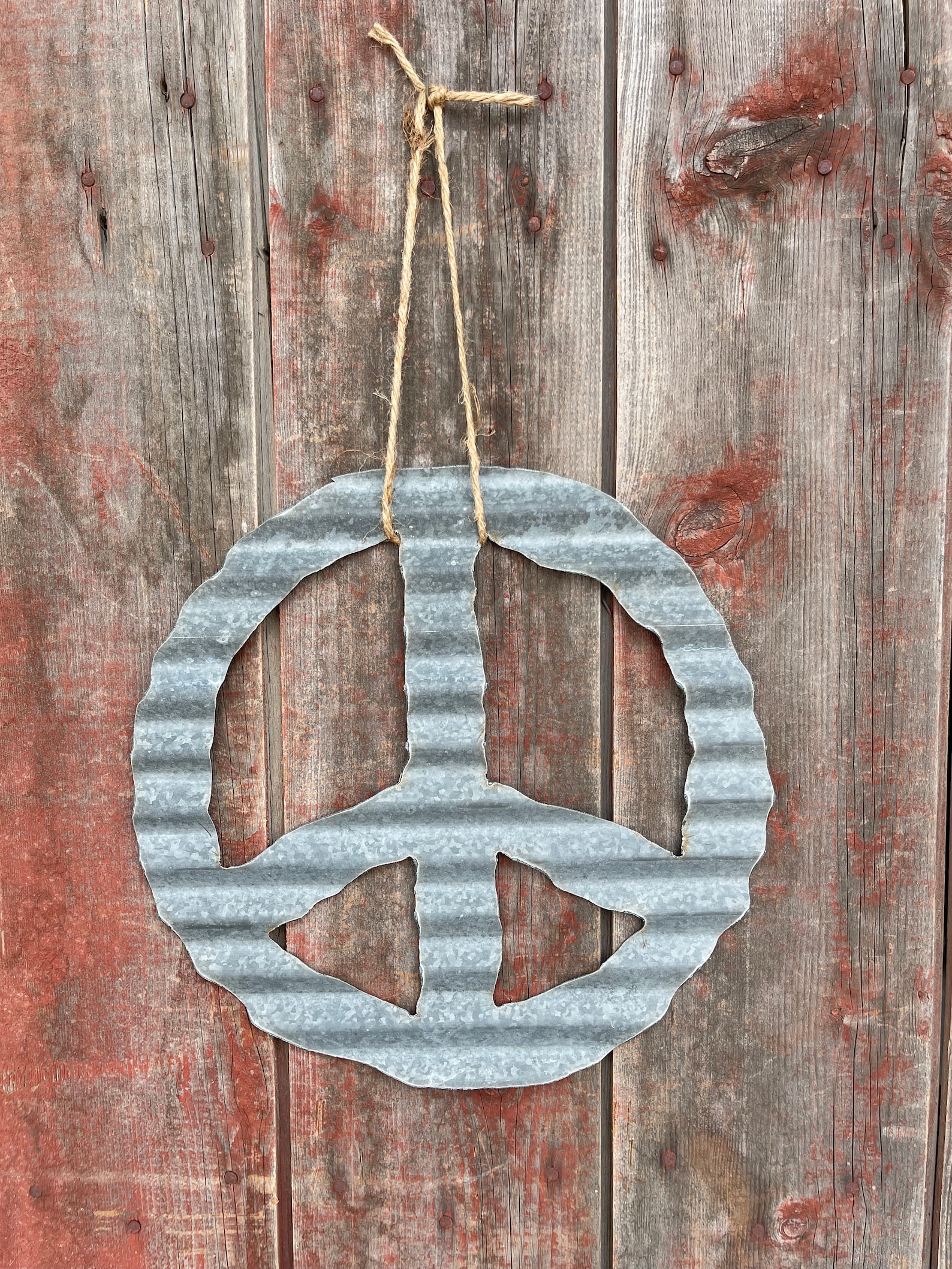 Rustic Barn Tin Peace Sign Rustic Peace Sign Barn Tin Decor | Etsy