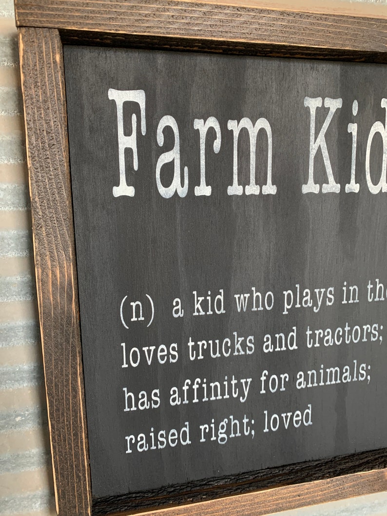 Farm Kid Wooden Farmhouse Sign Farm Kid Sign Farm Decor Kid | Etsy