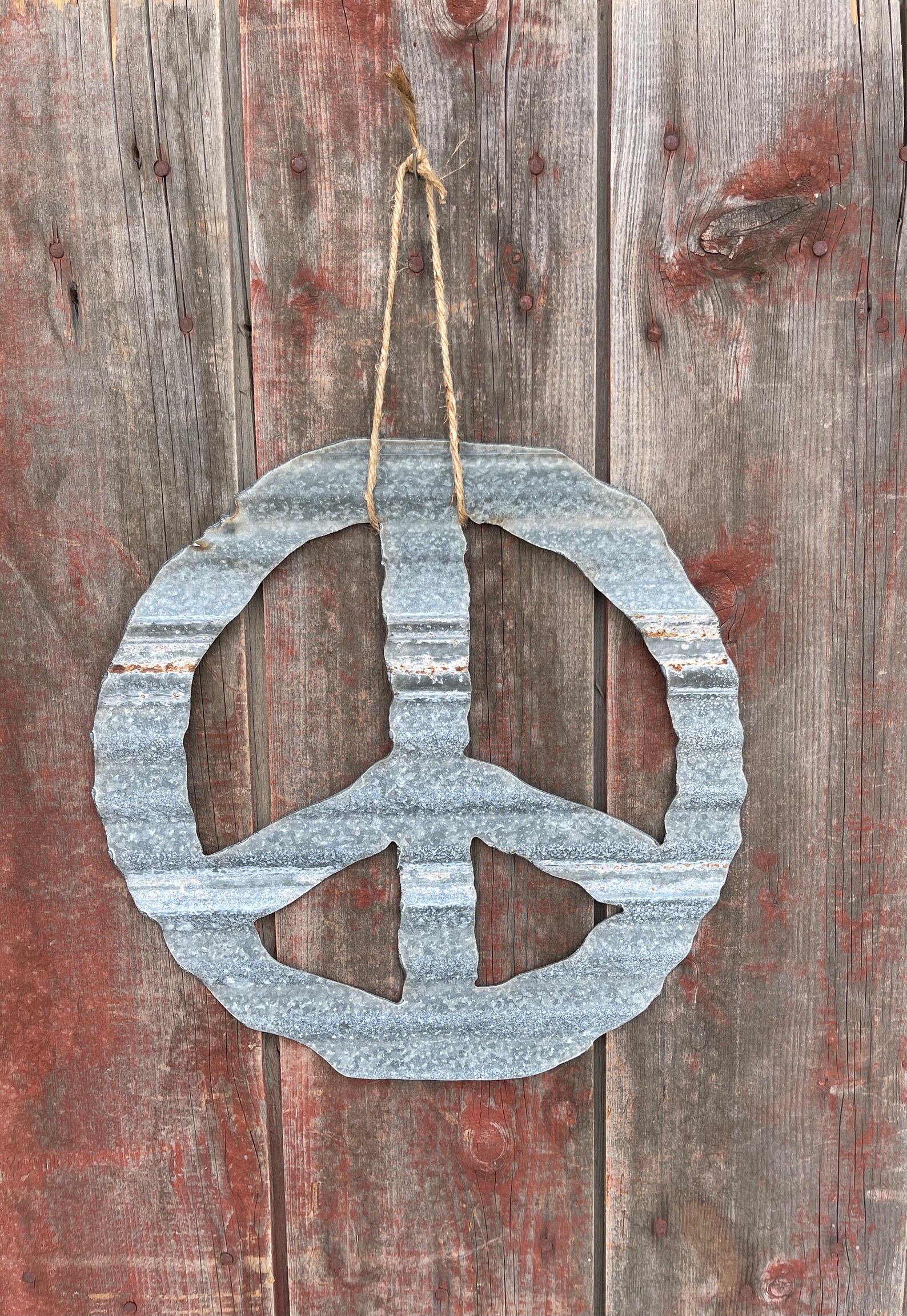 Rustic Barn Tin Peace Sign Rustic Peace Sign Barn Tin Decor | Etsy