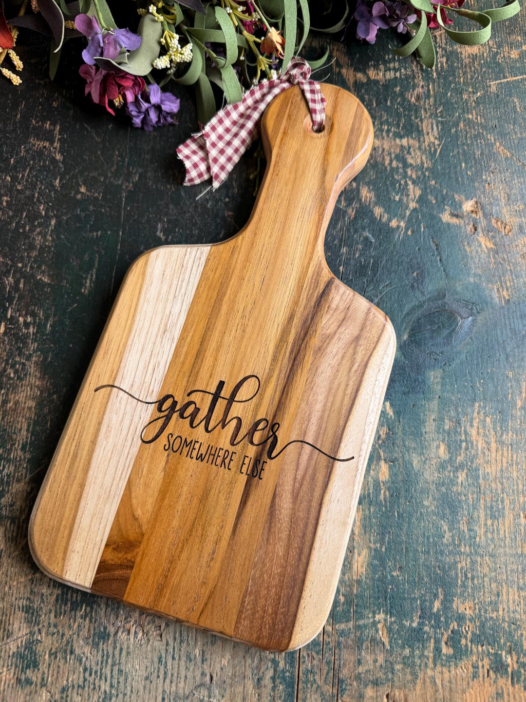 Humorous Engraved Cutting Board, Gather Somewhere Else Cutting Board ...