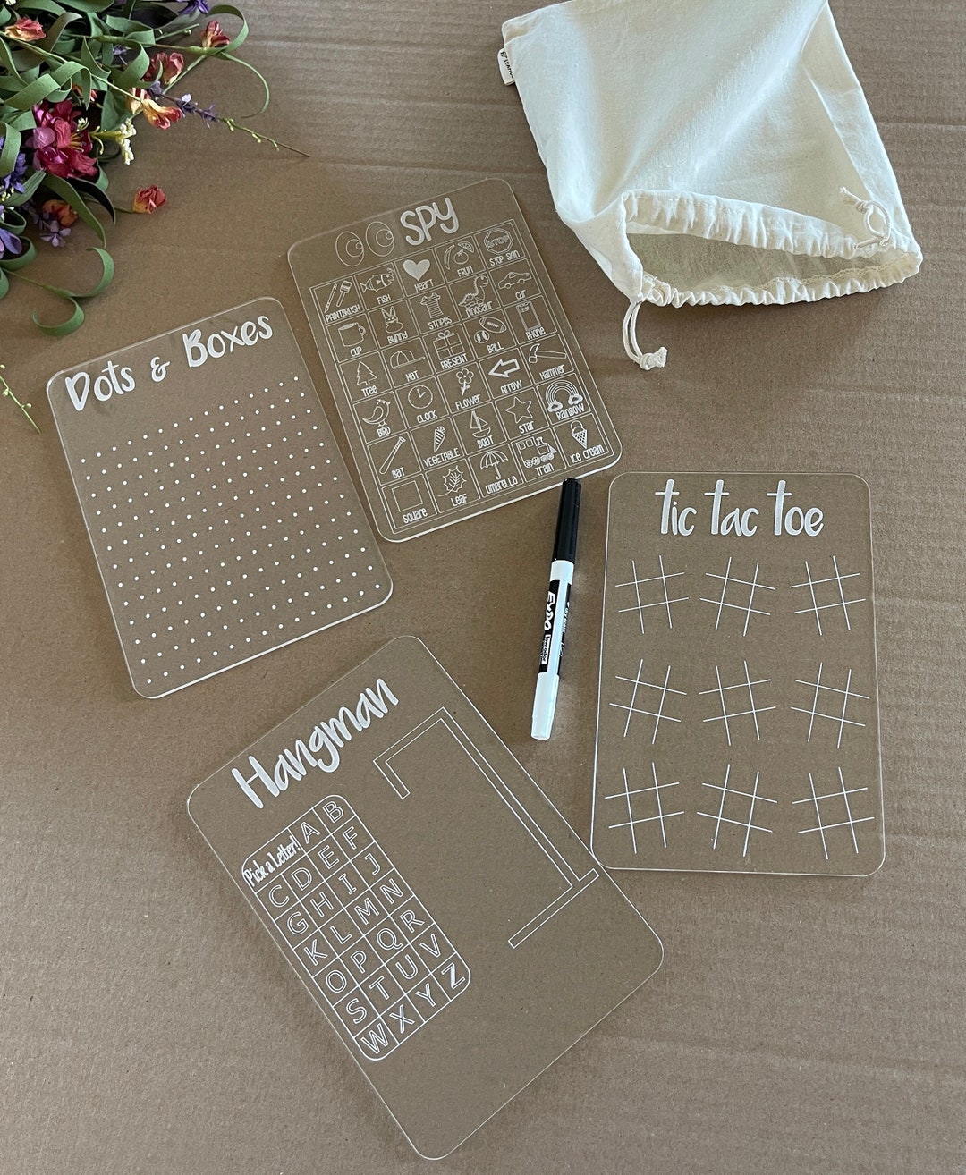 Fun for Kids Dry Erase Travel Board Game Set, Dry Erase Travel Games ...