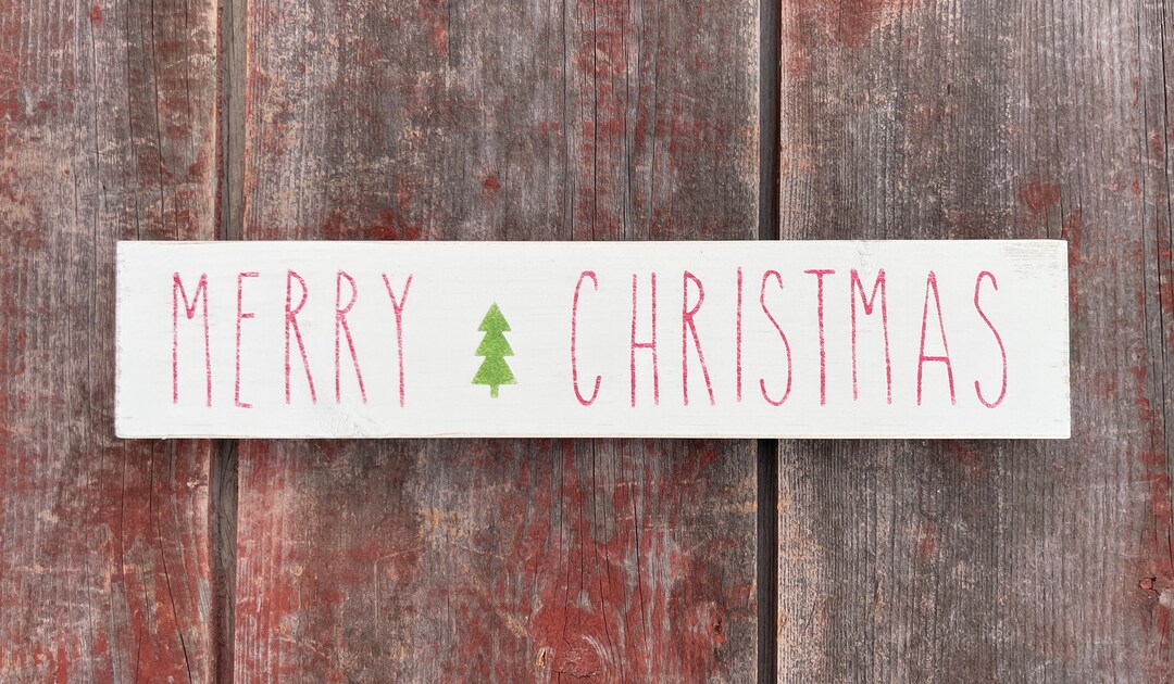 Rustic Wooden Merry Christmas Sign, Christmas Decor, Christmas Sign ...