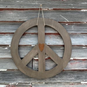 Rustic Large Wooden Peace Sign, Distressed Wooden Peace Sign, Wooden ...